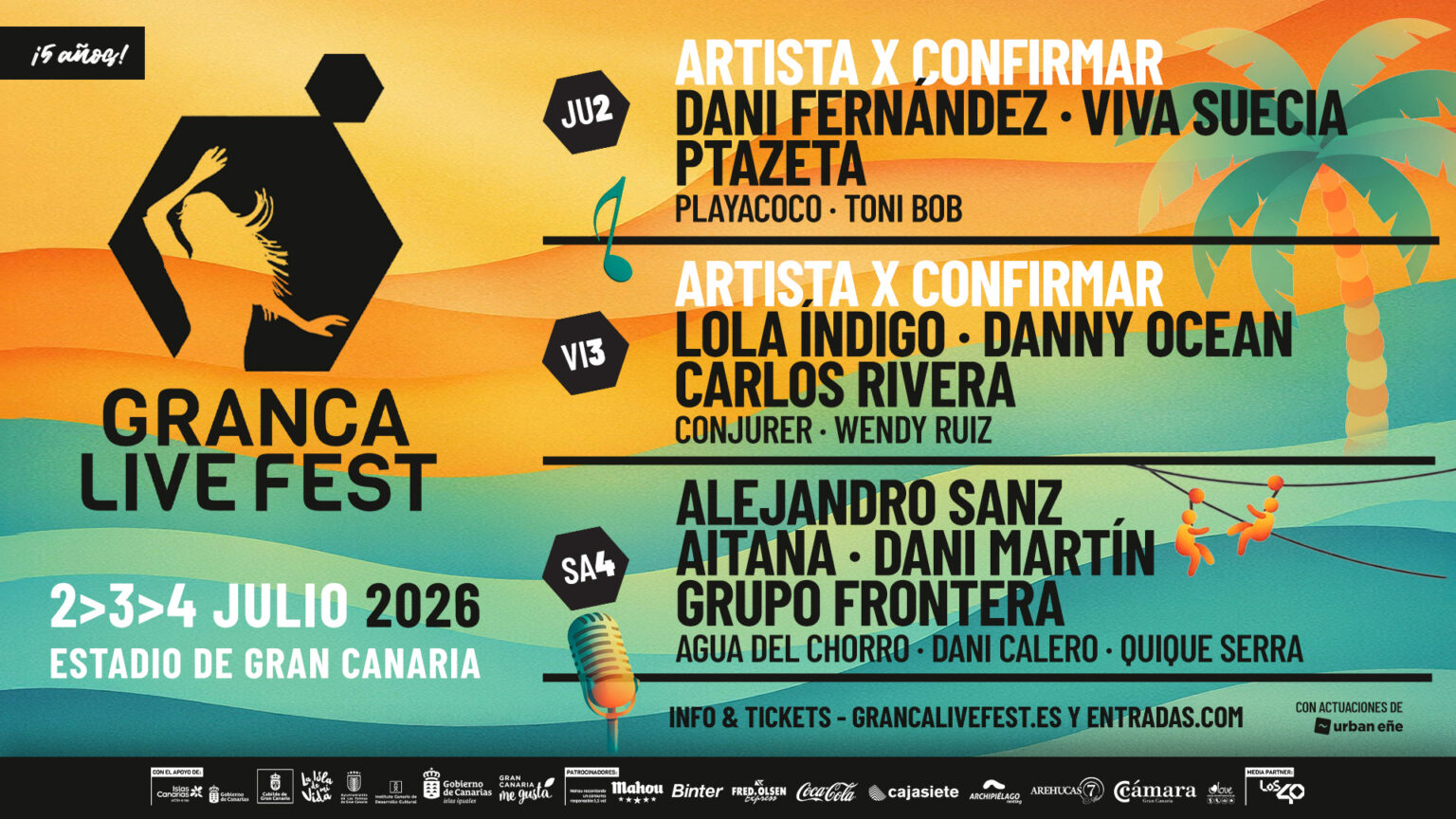 Los 40: "Granca Live Festival 2026 desvela su cartel completo a falta ...